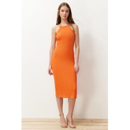 Damen-Midikleid in Unifarben mit Spaghettitr&auml;gern, l&auml;ssig, normale Passform