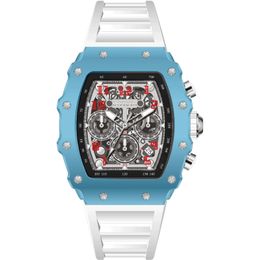 Invicta Racing 69695 Herrenuhr - Quarzwerk - Acryl mit silbernem Zifferblatt - 43 mm