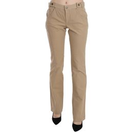 Roberto Cavalli Just Cavalli Beige Baumwoll-Mid-Waist Gerade Hosen