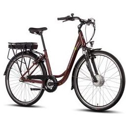 E-Bike SAXONETTE "Advanced Plus" Gr. 50, rot (bordeaux gl&auml;nzend, schwarz), Elektrofahrr&auml;der, 50cm, 28 Zoll (71,12cm), Pedelec, Elektrofahrrad f&uuml;r Damen u. Herren