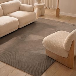 Wollteppich Ted Baker "Victoria , auch in rund", braun, B:120cm H:18mm L:170cm, Oberfl&auml;che: 100% Wolle. R&uuml;ckseite: 100% Baumwolle, Teppiche, Naturteppich Wolle, Hoch-Tief-Design, Wohnzimmer, Schlafzimmer