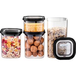 Vorratsglas Gefu "PANTRY", transparent, B:11cm L:11cm, Borosilikatglas, Kunststoff, Lebensmittelaufbewahrungsbeh&auml;lter, Stapelbar, luftdicht, transparent, platzsparend