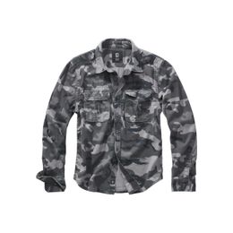 Langarmhemd Brandit "Brandit Herren Vintage Shirt", Herren, Gr. 5XL, US-Gr&ouml;&szlig;en, grau camo, 100% Baumwolle, unifarben, normal, Hemden