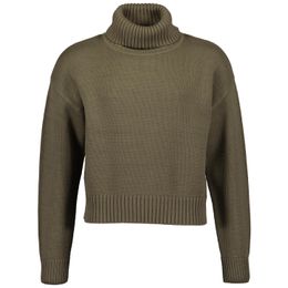 Stehkragenpullover Blue Seven, Kinder, Gr. 152, braun (tee), Strick, Obermaterial: 50% Baumwolle, 50% Polyacryl, unifarben, regular fit taillenbedeckt, hoch geschlossener Ausschnitt, Rippb&uuml;ndchen, Pullover Stehkragenpullover