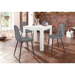 Essgruppe OTTO HOME, wei&szlig; (wei&szlig; mit struktur, grau), B:80cm, Sitzm&ouml;bel-Sets, Essgruppe, mit Esstisch 80 cm breit