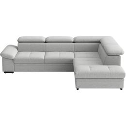 Sit & More Ecksofa SIT & MORE "Viola", silber, B:249cm H:73cm T:226cm, 100% Polyester, Sofas, Ecksofa, optional Bettfunktion