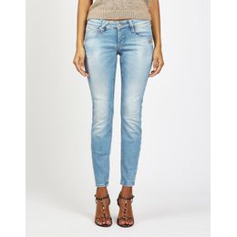 Skinny-fit-Jeans Gang "94NENA", Damen, Gr. 34, N-Gr, light destroy blau, Denim/Jeans, Obermaterial: 90% Baumwolle, 6% Polyester, 4% Elasthan, skinny fit kn&ouml;chellang, Jeans, in modischer Kn&ouml;chell&auml;nge
