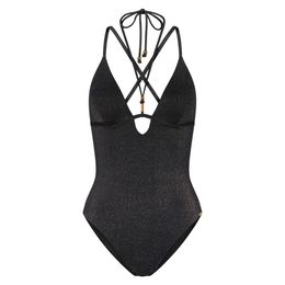 Badeanzug Triumph "Summer Sunset OP 01", Damen, Gr. 38, Cup D, schwarz, Glitzergarne;Microfaser, Obermaterial: 70% Polyamid, 16% metallisierte Fasern, 14% Elasthan, Badeanz&uuml;ge Badeanzug, weicher Lurex