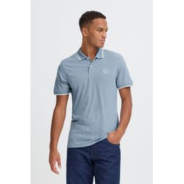 Poloshirt Blend "BHBhnate", Herren, Gr. M, blau (niagara blau), Web, 100% Baumwolle, unifarben, slim fit normal, V-Ausschnitt, Shirts, Klassisches Poloshirt mit Brustprint