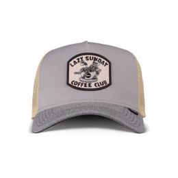 Trucker Cap Djinns "Djinns Djinns HFT Cap Coffee Club Trucker Caps", Herren, Gr. onesize, grau, erdgrau, 60% Baumwolle, 40% Polyester, Caps