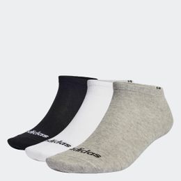 Funktionssocken adidas Performance "FEINE LINEAR LOW-CUT, 3 PAAR", Damen, Gr. L (43/45), blau (medium grau heather, wei&szlig;, schwarz), Obermaterial: 69% Baumwolle, 28% Polyester, 2% Elasthan, 1% sonstige Fasern, Socken