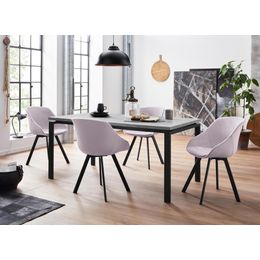 Essgruppe OTTO HOME, rosa (zement, rose), Sitzm&ouml;bel-Sets, Essgruppe, mit 4 St&uuml;hle