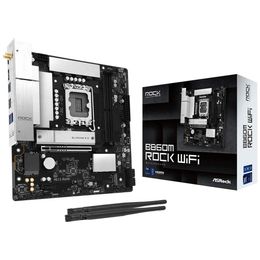 Asrock Mainboard "B860M Rock WiFi", schwarz, wei&szlig;, B:24,4cm H:5,8cm T:21,8cm, Mainboards