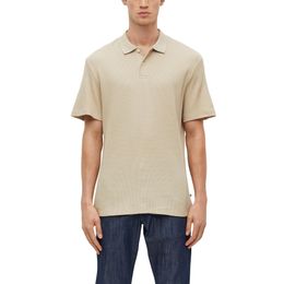 Poloshirt s.Oliver, Herren, Gr. L, beige, Piqu&eacute;, Obermaterial: 60% Baumwolle, 40% Polyester, unifarben, normal h&uuml;ftbedeckend, Rundhals, abgesteppte Kante, Shirts, Sommer-Poloshirt in Struktur-Optik