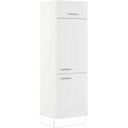 K&uuml;hlumbauschrank IMPULS K&Uuml;CHEN "Valencia & Tirana", Breite/H&ouml;he: 60/190,7 cm, mit Klappt&uuml;r", wei&szlig;, B:60cm H:190,7cm T:57,6cm, Dekorfolie, Holzwerkstoff, Schr&auml;nke, vormontiert, mit Dreht&uuml;ren, mit verstellbarem Fachboden
