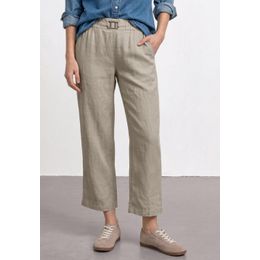 Stoffhose Cecil, Damen, Gr. 32, L&auml;nge 26, timeless beige, Stoff, 100% Leinen, unifarben, loose fit 7/8-L&auml;nge, Hosen Stoffhose, mit Wide Legs