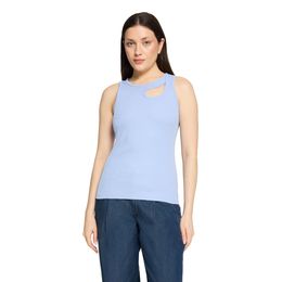 T-Shirt Cartoon "Damen mit Rundhalsausschnitt", Damen, Gr. 34, hellblau, Obermaterial: 95% Baumwolle, 05% Elasthan, loose fit normal, Rundhals, Shirts T-Shirt