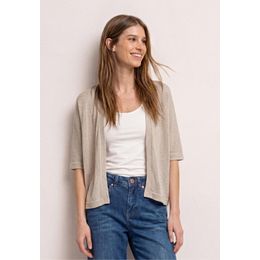 Strickjacke Street One, Damen, Gr. 34, clay sand, Stoff, 53% Polyester, 46% Viskose, 1% Metallfaser, unifarben, comfort fit normal, ohne Ausschnitt, normaler Saum, Strickjacken Strickjacke, in Unifarbe