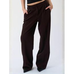 Chinohose TEESHOPPEN "TEESHOPPEN Trouser Mila", Damen, Gr. XL, Normalgr&ouml;&szlig;en, braun, Obermaterial: 88% Polyester, 12% Elasthan, Hosen Chinohose