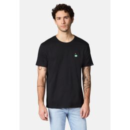 T-Shirt Ragwear "Samms E Gots YOUMODO", Herren, Gr. 4XL (60), schwarz, Material: 100% Baumwolle, Basic, relaxed fit h&uuml;ftlang, Rundhals, normaler Saum, Shirts T-Shirt, Kurz&auml;rmliges Shirt mit Golf-Stickerei