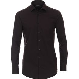 Businesshemd Venti "Venti Businesshemd Jerseyflex uni", Herren, Gr. 35, Normalgr&ouml;&szlig;en, schwarz, 89% Baumwolle, 11% Elasthan, unifarben, sehr figurbetont, Hemden