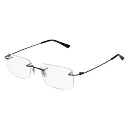 Fielmann TITANIUM 203 CL Brille Herren | Fassung: Randlos, Quadratisch, Gun Dunkel