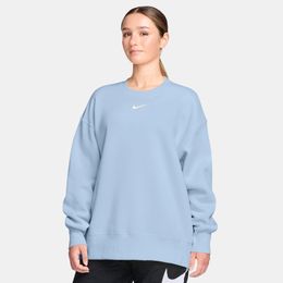 Sweatshirt Nike Sportswear "W NSW PHNX FLC OS LONG CREW", Damen, Gr. XL, hydrogen blau, Obermaterial: 80% Baumwolle, 20% Polyester, Sweatshirts Sweatshirt, Oversize Passform, f&uuml;r Erwachsene, sportlicher Stil