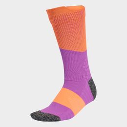 Funktionssocken adidas Performance "RUNXBOOST SOCK", Damen, Gr. L (43/45), lila burst, lucid orange, wei&szlig;, Obermaterial: 68% Polyamid, 27% Polyester, 5% Elasthan, Socken