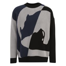 Rundhalspullover Ecko Unltd. "Ecko Unltd. Ecko Unltd. MulticolorLogo Crewneck Pullover", Herren, Gr. XXL, schwarz, grau, 50% Baumwolle, 50% Polyacryl, mehrfarbig, relaxed fit, Rundhals, Pullover Rundhalspullover