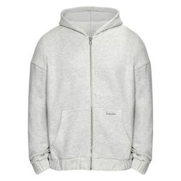 Sweatjacke DROPSIZE "Dropsize Herren", Herren, Gr. L, grau mel, 80% Baumwolle, 20% Polyester, Sweatjacken Sweatjacke