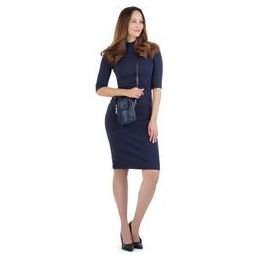 Umh&auml;ngetasche Samantha Look, Damen, Gr. B/H/T: 19cm x 10cm x 4cm onesize, blau, Leder, unifarben, Taschen Umh&auml;ngetasche, echt Leder, Made in Italy