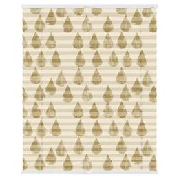 Plissee LICHTBLICK ORIGINAL "Plissee Klemmfix, ohne Bohren, blickdicht, Golden Drops - Gold", gold (goldfarben, wei&szlig;, wei&szlig;), B:45cm H:130cm, Obermaterial: 100% Polyester, Plissees