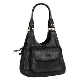 Umh&auml;ngetasche Samantha Look, Damen, Gr. B/H/T: 37cm x 18cm x 13cm onesize, schwarz, Leder, leicht gl&auml;nzend, unifarben, Taschen Umh&auml;ngetasche, echt Leder, Made in Italy