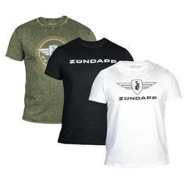 Z&uuml;ndapp 3 Z&uuml;ndapp T-Shirt mit Print retro f&uuml;r Herren oder Damen S - XXL Dreierpack Basic Shirt unisex 100 % Baumwolle