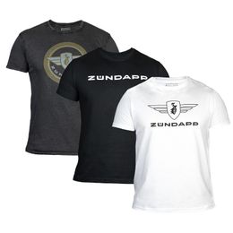 Z&uuml;ndapp 3 Z&uuml;ndapp T-Shirt mit Print retro f&uuml;r Herren oder Damen S - XXL Dreierpack Basic Shirt unisex 100 % Baumwolle