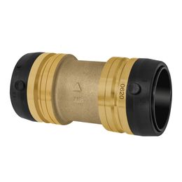 Riegler Gerader Verbinder, Messing, &raquo;sharkbite&laquo;, f&uuml;r Rohr-Au&szlig;en-&Atilde;&cedil; 42 mm (GVMN42)