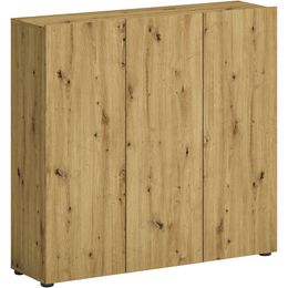 Schuhschrank Home Affaire "MISTER- Schuhregal, Made in Italy, 12 F&auml;cher, 10 Einlegeb&ouml;den", beige (artisan), B:120cm H:115cm T:34cm, FSC-zertifizierter Holzwerkstoff, Schr&auml;nke, Schuhschrank, Breite 120 cm, h&ouml;he 114 cm, Holzdekor in matter Ausf&uuml;hrung