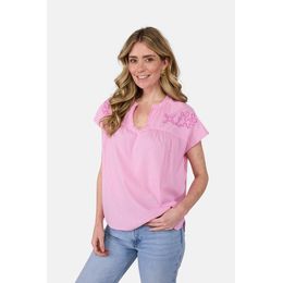 LIEBLINGSST&Uuml;CK Schlupfbluse LIEBLINGSST&Uuml;CK, Damen, Gr. 40, rosa, Obermaterial: 100% Baumwolle, bestickt, gestreift, unifarben, figurumspielend taillenbedeckt, Rundhals, Blusen Schlupfbluse, mit Stickerei