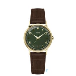 Quarzuhr Timex "MARLIN", braun (dunkelbraun, gr&uuml;n), Armbanduhren, Damen, Quarzuhr, Armbanduhr, Damenuhr, Lederarmband, Leuchtzeiger