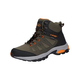 Wanderschuh Hi-Tec "Raven Mid khaki", Herren, Gr. 46, gr&uuml;n (khaki, schwarz, orange), Obermaterial: 100% sonstige Fasern AF., Schuhe Wanderschuh