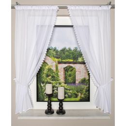 Scheibengardine Home Wohnideen "LEONA" Gr. 1, wei&szlig;, B:75cm H:125cm, Polyester, Gardinen, HxB: 125x75