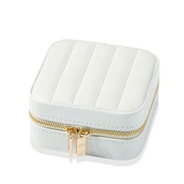 Schmucketui "Geschenk Schmuckaufbewahrung Reiseetui", wei&szlig;, gelbgoldfarben, rosa, ANISTON JEWELRY & WATCHES, Aufbewahrungsboxen, Kinder, 4 Stk., B/H/T: 10cm x 5cm x 10cm, MDF, Metall, Polyurethan, gl&auml;nzend, B:10cm H:5cm T:10cm