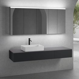 neoro n50 M&ouml;belanlage B: 180 cm mit 2 Ausz&uuml;gen, Waschtisch B: 58 cm wei&szlig; matt, mit Spiegelschrank f&uuml;r die Schweiz,,