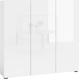 Schuhschrank Home Affaire "MISTER- Schuhregal, Made in Italy, 12 F&auml;cher, 10 Einlegeb&ouml;den", wei&szlig;, B:120cm H:115cm T:34cm, FSC-zertifizierter Holzwerkstoff, Schr&auml;nke, Schuhschrank, Breite 120 cm, h&ouml;he 114 cm, komplett Hochglanz lackiert
