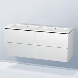 Duravit L-Cube Schrank mit ME by Starck Doppelwaschtisch, 4 Ausz&uuml;ge, 233613AA60+LC625901818,