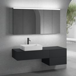 neoro n50 M&ouml;belanlage B: 160 cm mit 3 Ausz&uuml;gen, Waschtisch B: 58 cm wei&szlig; matt, mit Spiegelschrank f&uuml;r die Schweiz,,