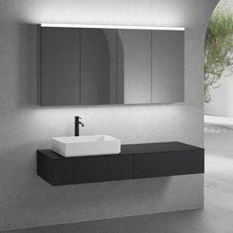 neoro n50 M&ouml;belanlage B: 160 cm mit 2 Ausz&uuml;gen, Waschtisch B: 58 cm wei&szlig; matt, mit Spiegelschrank f&uuml;r die Schweiz,,