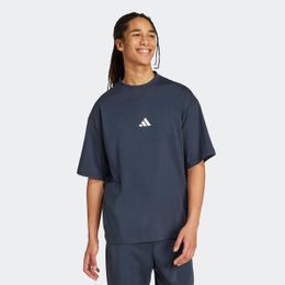 T-Shirt adidas Sportswear "M FI SL T", Herren, Gr. M, blau (aurora ink), Obermaterial: 100% Baumwolle, normal, Rundhals, Shirts T-Shirt, sportlicher Stil, Kurzarm, mit kleinem 3-Streifen Logo