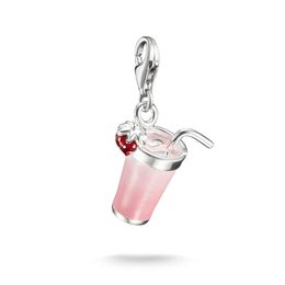 Charm-Einh&auml;nger Thomas Sabo "Charm Pink Matcha - Original", silberfarben, rosa, rot, Charms, Damen, Silber 925 (recycelt), Emaille