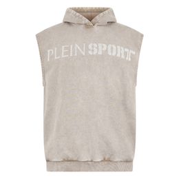 Kurzweste Plein Sport "Hoodie Vest Crackle Scratch", Herren, Gr. L, beige (06, beige), Stoff: 100% Baumwolle, Westen